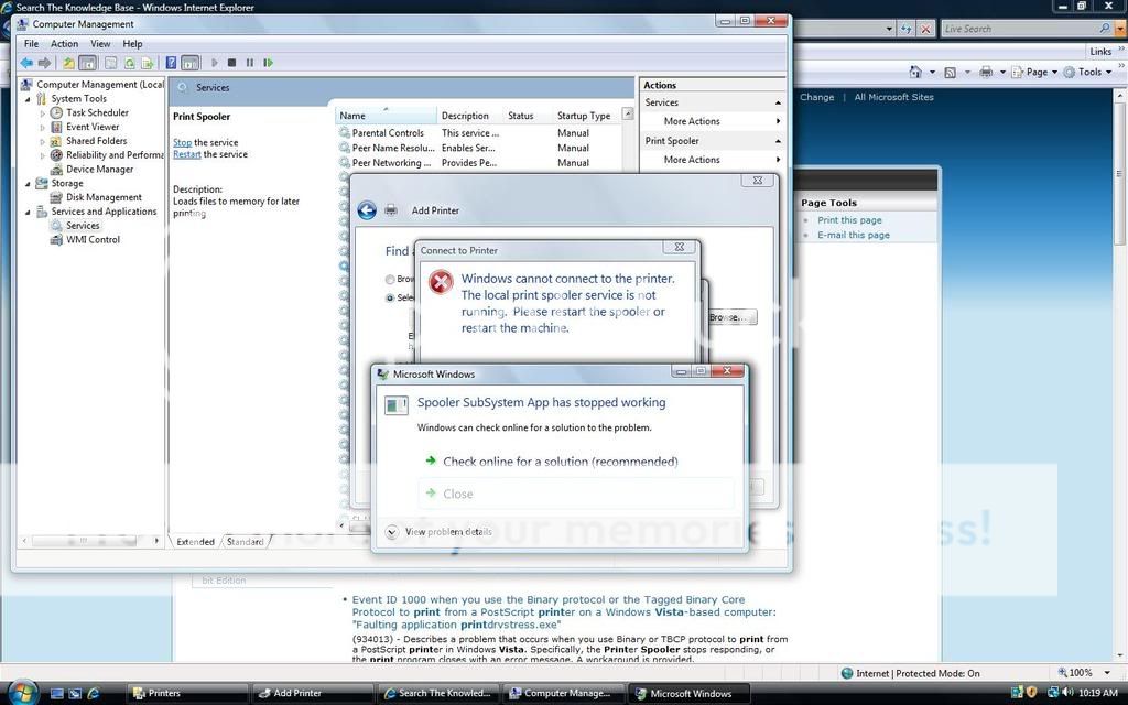 Vista Print Spooler error | Techist - Tomorrow's Technology Today